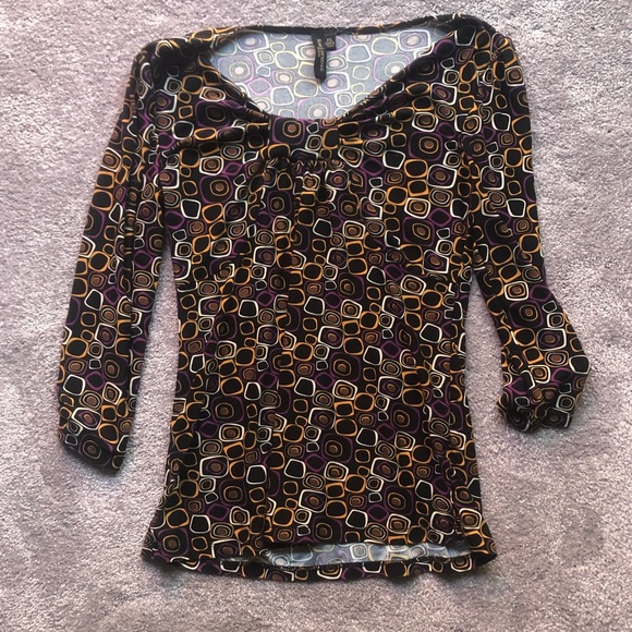 Susan Lawrence | Tops | Susan Lawrence Black Circle Design Top | Poshmark